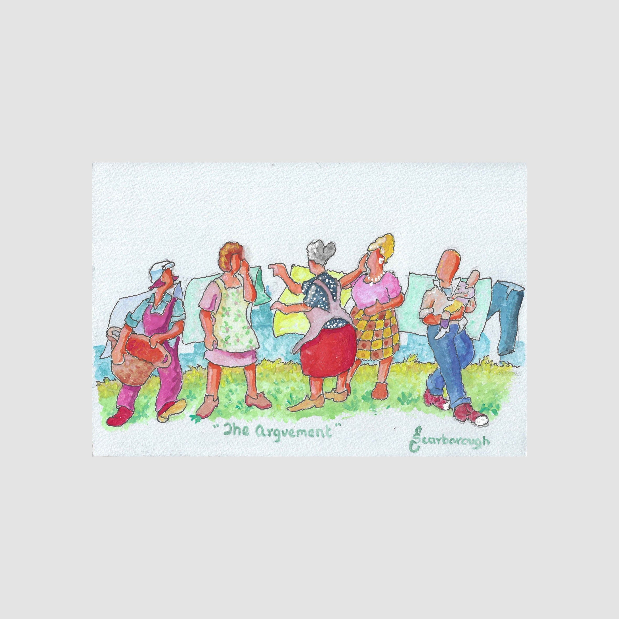 "The Argument" Original Watercolour Painting on Paper – Joe Scarborough Art